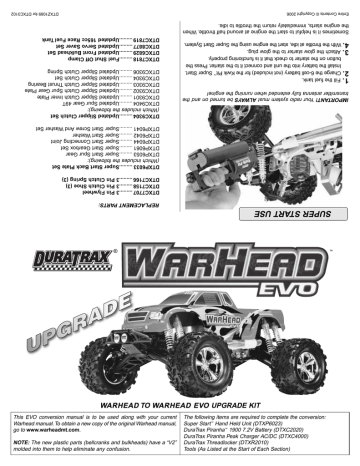 Duratrax Warhead To Warhead EVO Upgrade Kit Product manual | Manualzz