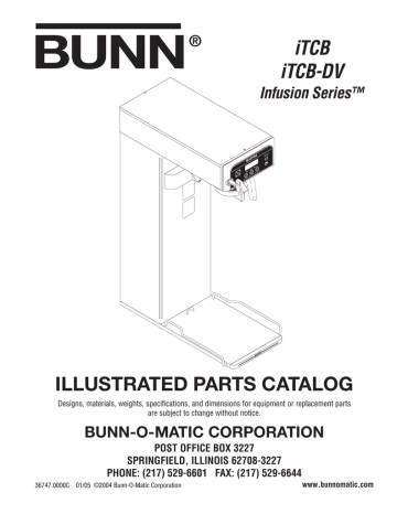 Bunn-O-Matic ITCB-DV Part Manual | Manualzz