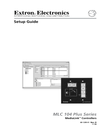 Extron electronic MLC 104 Plus Series Switch Setup guide | Manualzz