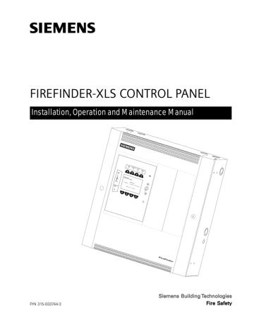 Siemens FireFinder-XLS Installation, Operation and Maintenance Manual ...