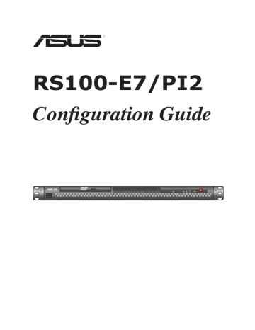 Asus RS100-E7/PI2 Servers & Workstation Configuration Guide | Manualzz