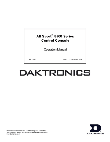 Daktronics control console 5500 Series Operation Manual | Manualzz