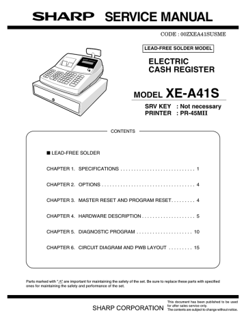 SHARP XE-A41S Service Manual | Manualzz