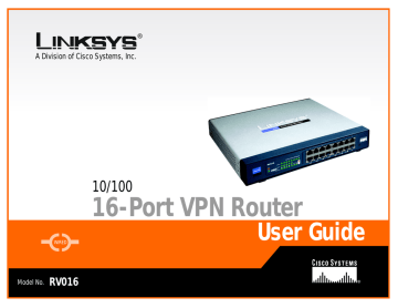 Linksys RV016 Network Router User guide | Manualzz