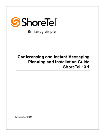 ShoreTel Conferencing SA-400, SA-100 Planning Guide | Manualzz