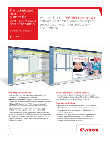 Canon OCE PRISMAPREPARE 6.1 Owner Manual | Manualzz