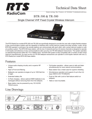 RTS Btr-300 Data Sheet | Manualzz