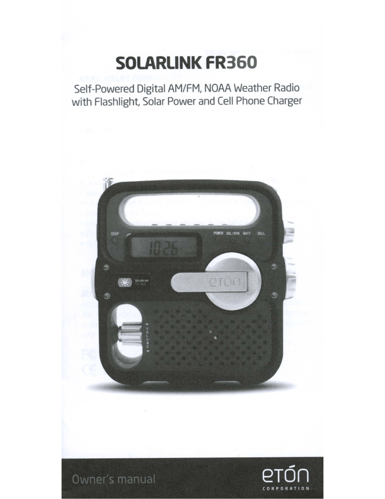 Eton SOLARLINK FR360 Owner's Manual | Manualzz