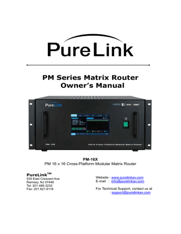 PureLink PM 16X Matrix Router Owner's Manual | Manualzz