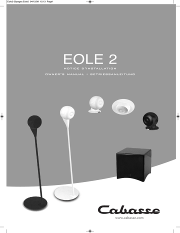CABASSE EOLE2, Eole 2 Owner's manual | Manualzz