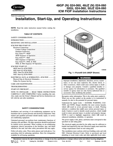 Carrier 50JZ 024-060 Operating instructions | Manualzz