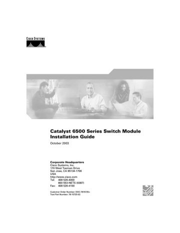 Cisco Catalyst 6500 Series Switch Module Installation Guide | Manualzz