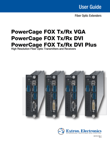Extron PowerCage FOX Tx/Rx VGA, DVI User Guide | Manualzz