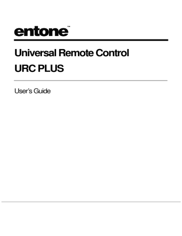 Entone URC PLUS User's Guide | Manualzz