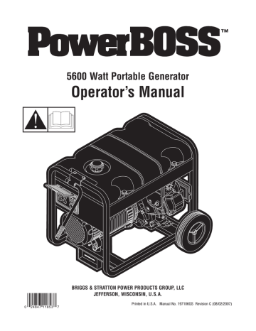 Briggs & Stratton PowerBoss PowerBOSS 5600 Watt Portable Generator ...