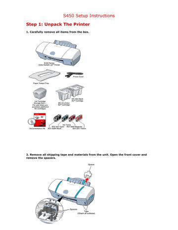 Canon S450 printer Setup Instructions | Manualzz