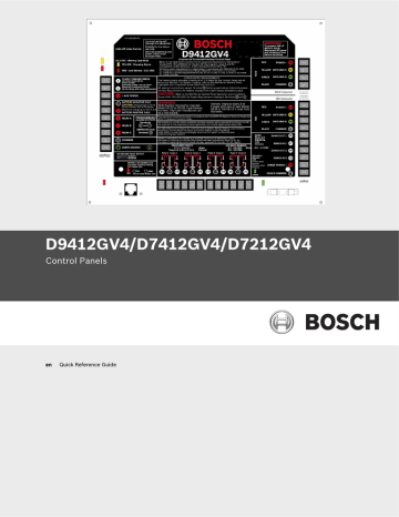 Bosch GV4 D9412GV4, D7412GV4, D7212GV4 Control Panels Quick Reference ...