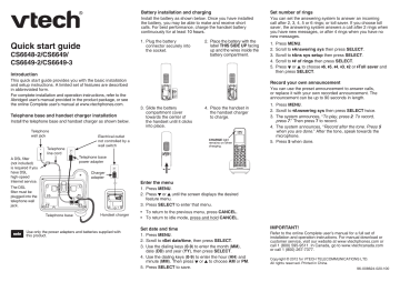 VTech CS6649-2 Quick start guide | Manualzz