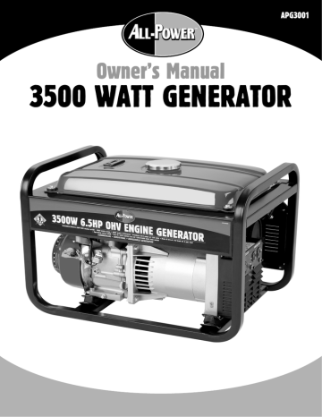 All-Power APG3001 Owner`s manual | Manualzz
