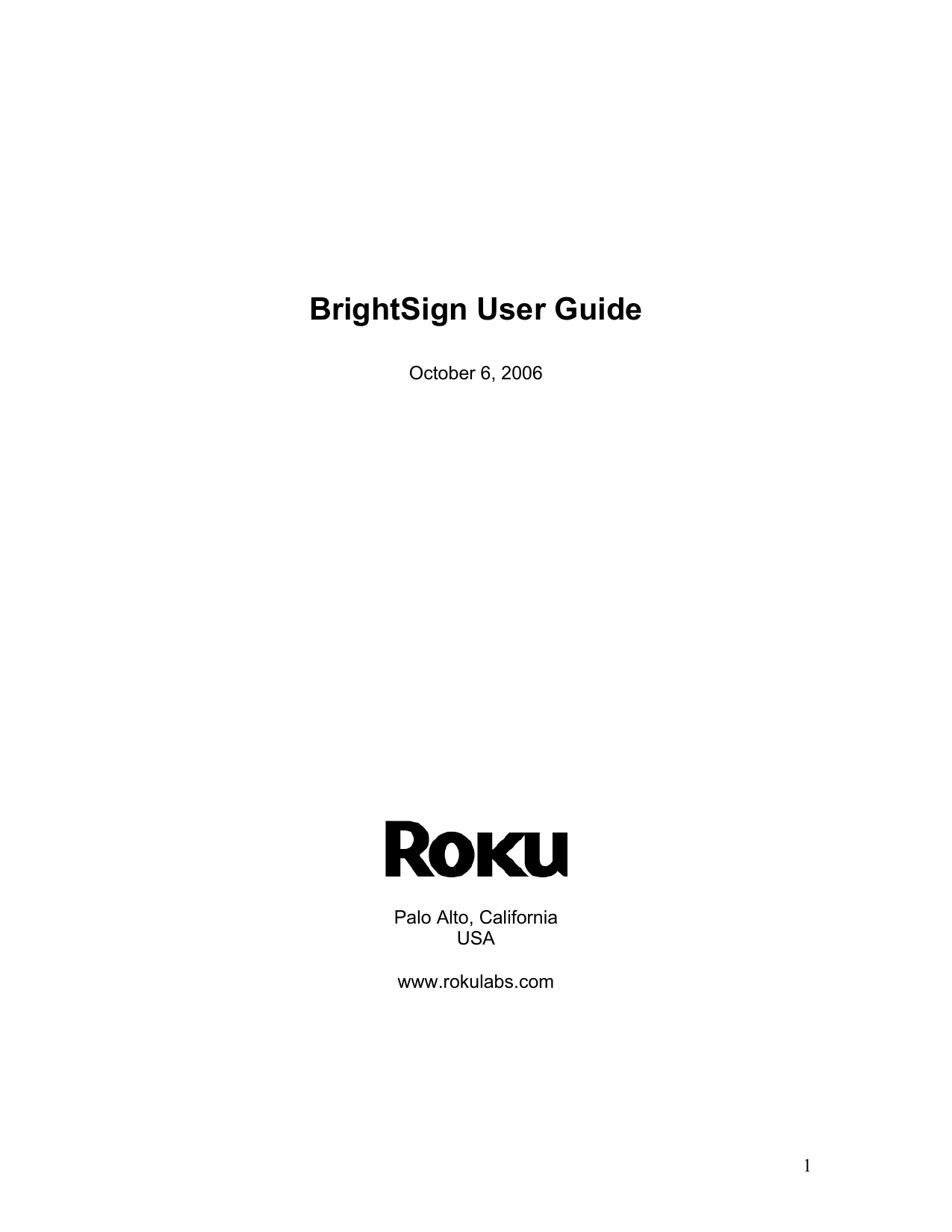 Roku BrightSign User manual | Manualzz