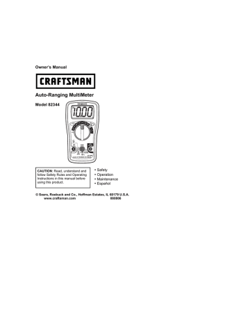 Craftsman 82344 Owner's Manual | Manualzz