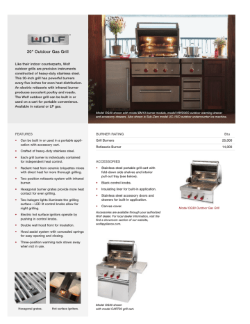 Wolf OG30 Bbq And Gas Grill Specification | Manualzz