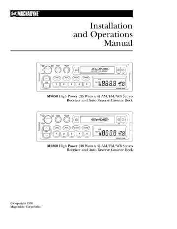 Magnadyne M9850 Operations Manual | Manualzz