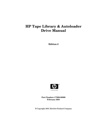 HP Tape Library & Autoloader Drive Manual | Manualzz
