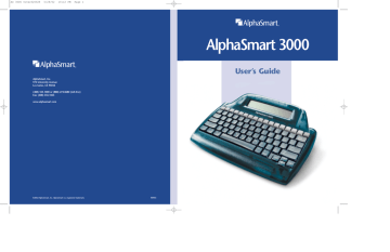Alphasmart 3000 User`s guide | Manualzz