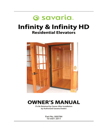 Savaria Infinity Owner's Manual | Manualzz