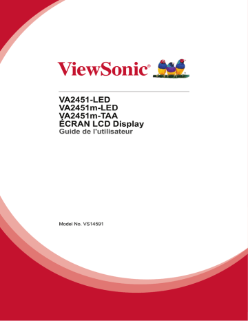 ViewSonic VA2451M-LED-S MONITOR Mode d'emploi | Manualzz