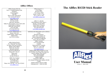 Allflex RS320 Stick Reader User Manual | Manualzz