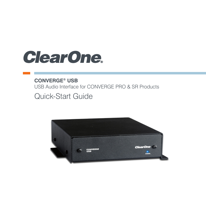 ClearOne CONVERGE USB Quick Start Guide | Manualzz
