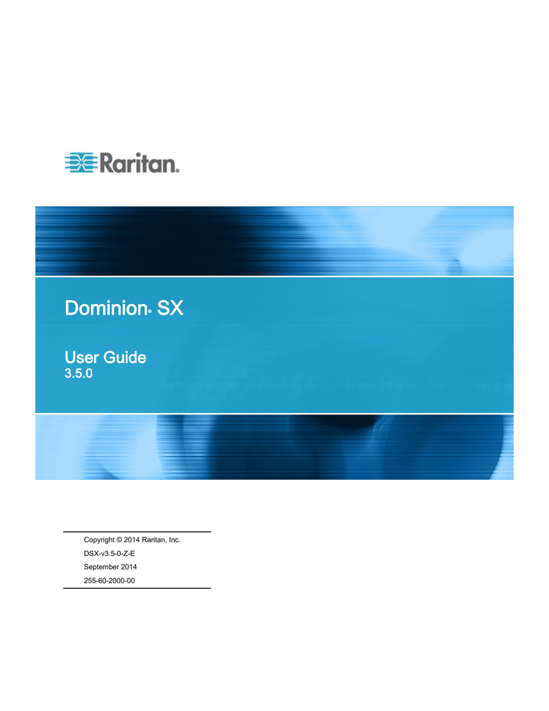 Raritan DOMINION SX User guide | Manualzz