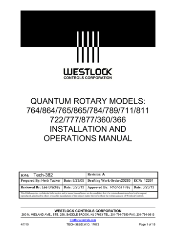 Westlock Quantum Rotary Models 764, 864, 765, 865, 784, 789, 711, 811 ...