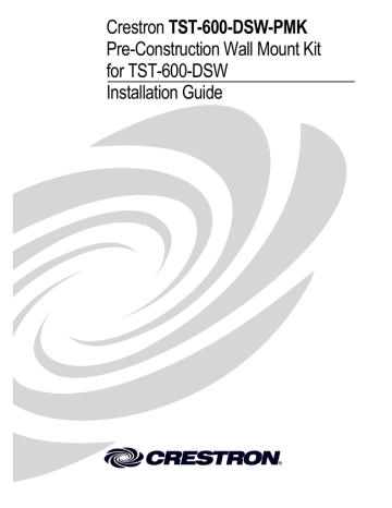 Crestron TST-600-DSW-PMK Installation guide | Manualzz