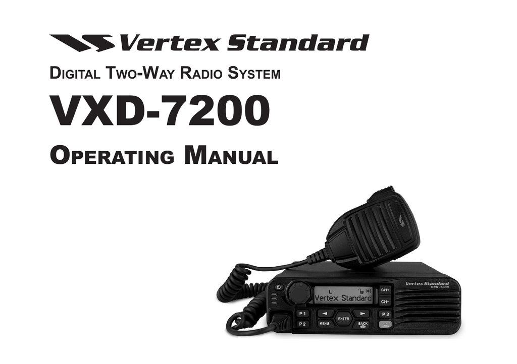Vertex Standard VXD-7200 Operating Manual | Manualzz