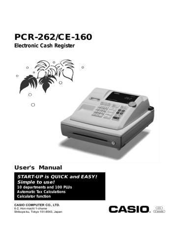 CASIO PCR-262/CE-160 Electronic Cash Register User's Manual | Manualzz