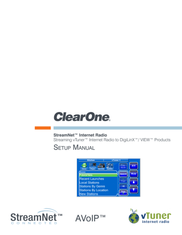 ClearOne StreamNet Internet Quick Start Guide | Manualzz