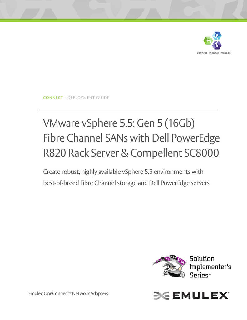 Broadcom 5 VMware vSphere 5.Gen 5 (16Gb) Fibre Channel SANs User guide ...