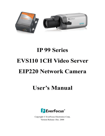 EverFocus IP 99 Series Security Camera User`s manual | Manualzz