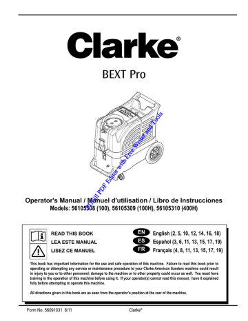 Clarke BEXT Pro Series Operator's Manual | Manualzz
