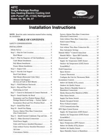 Carrier 48TC Instruction manual | Manualzz