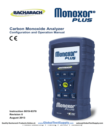 Bacharach Monoxor Plus Configuration And Operation Manual | Manualzz