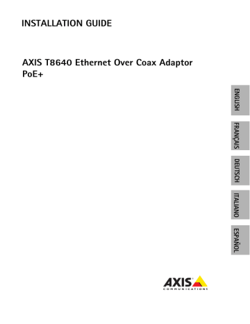AXIS T8640 PoE+ over Coax Adapter Kit Installation guide | Manualzz