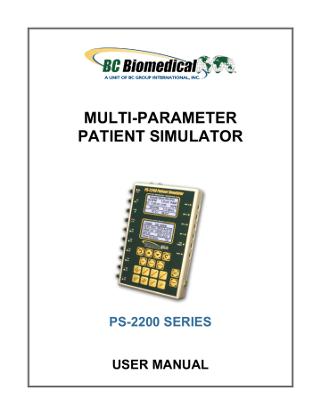 PS-2200 Series Patient Simulator User Manual | Manualzz