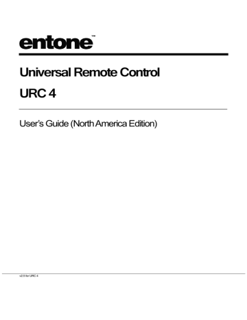 Entone URC 4 User’s Guide | Manualzz