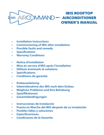 IBIS Mk II Rooftop Air Conditioner Owner's Manual | Manualzz