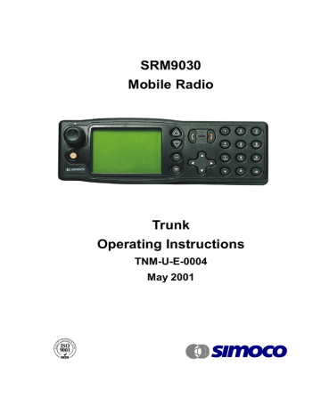 Simoco SRM9030 Mobile Radio Operating Instructions | Manualzz