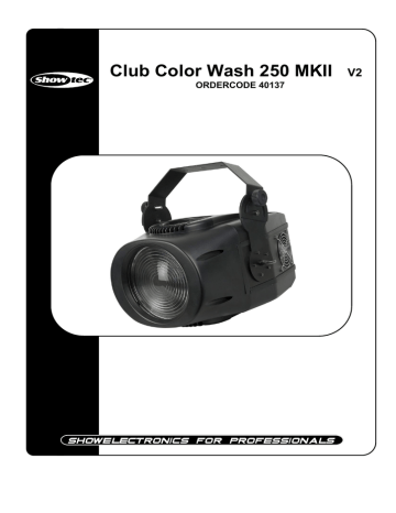 Showtec Club Color Wash 250 MKII User Manual | Manualzz